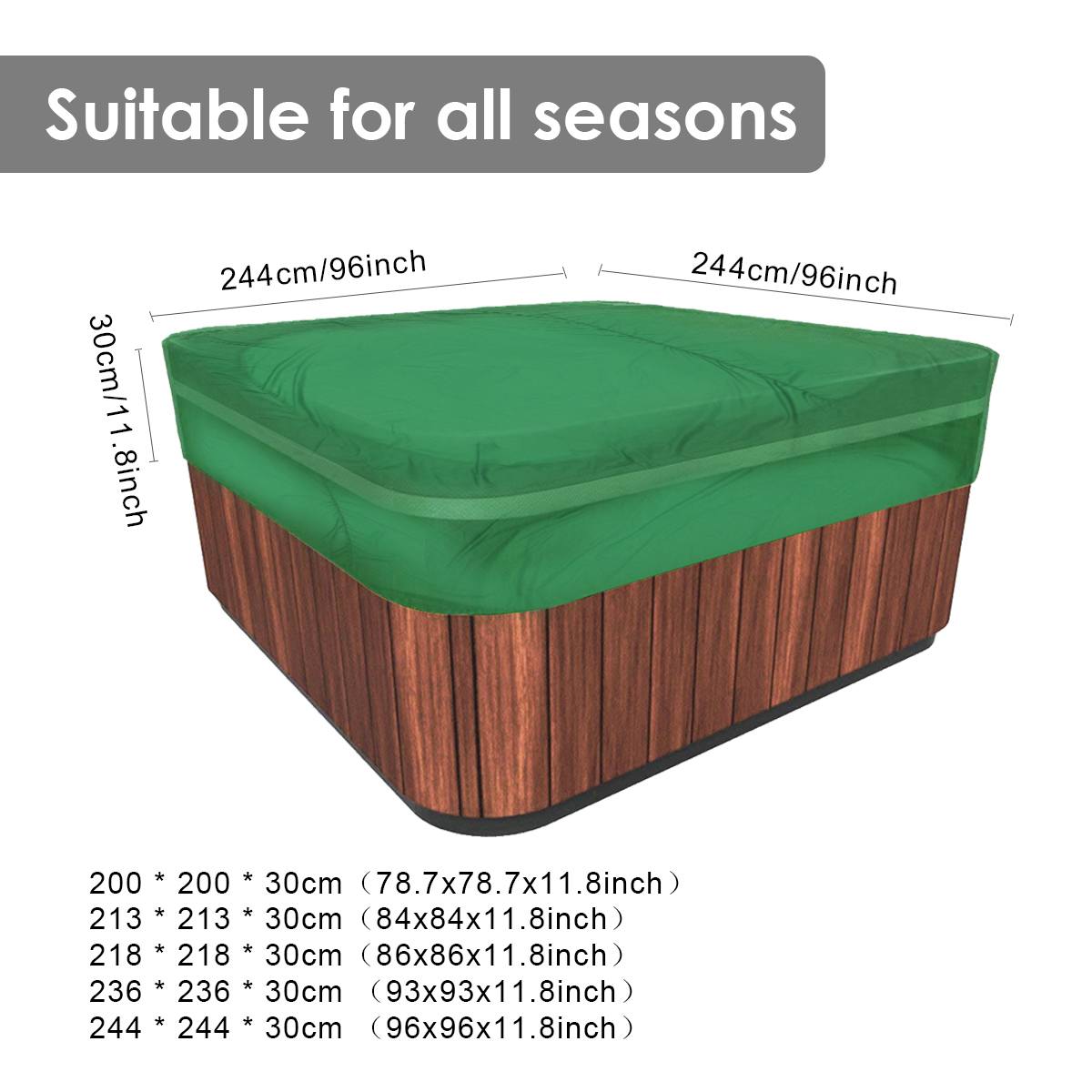 Universal Tub Cover All-Weather Spa Cover Cap Prot... – Grandado