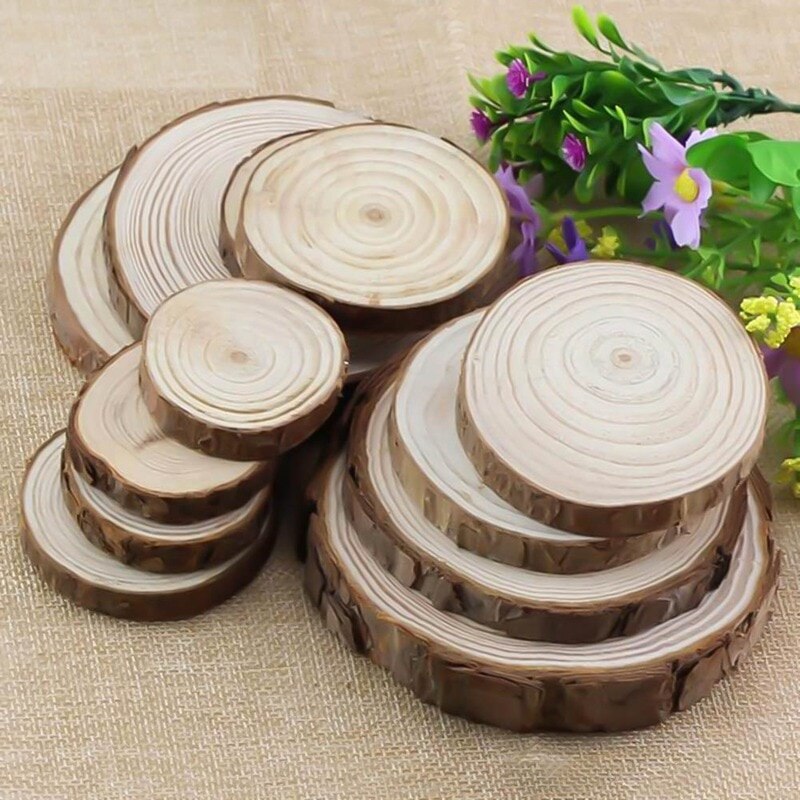 1PC Pine Wood Slices Double-sided Natural Round Wo... – Grandado
