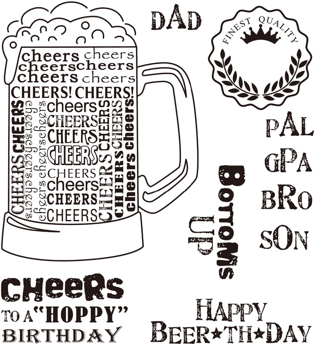 Beer mug Transparent Clear Silicone Stamp/Seal for... – Grandado