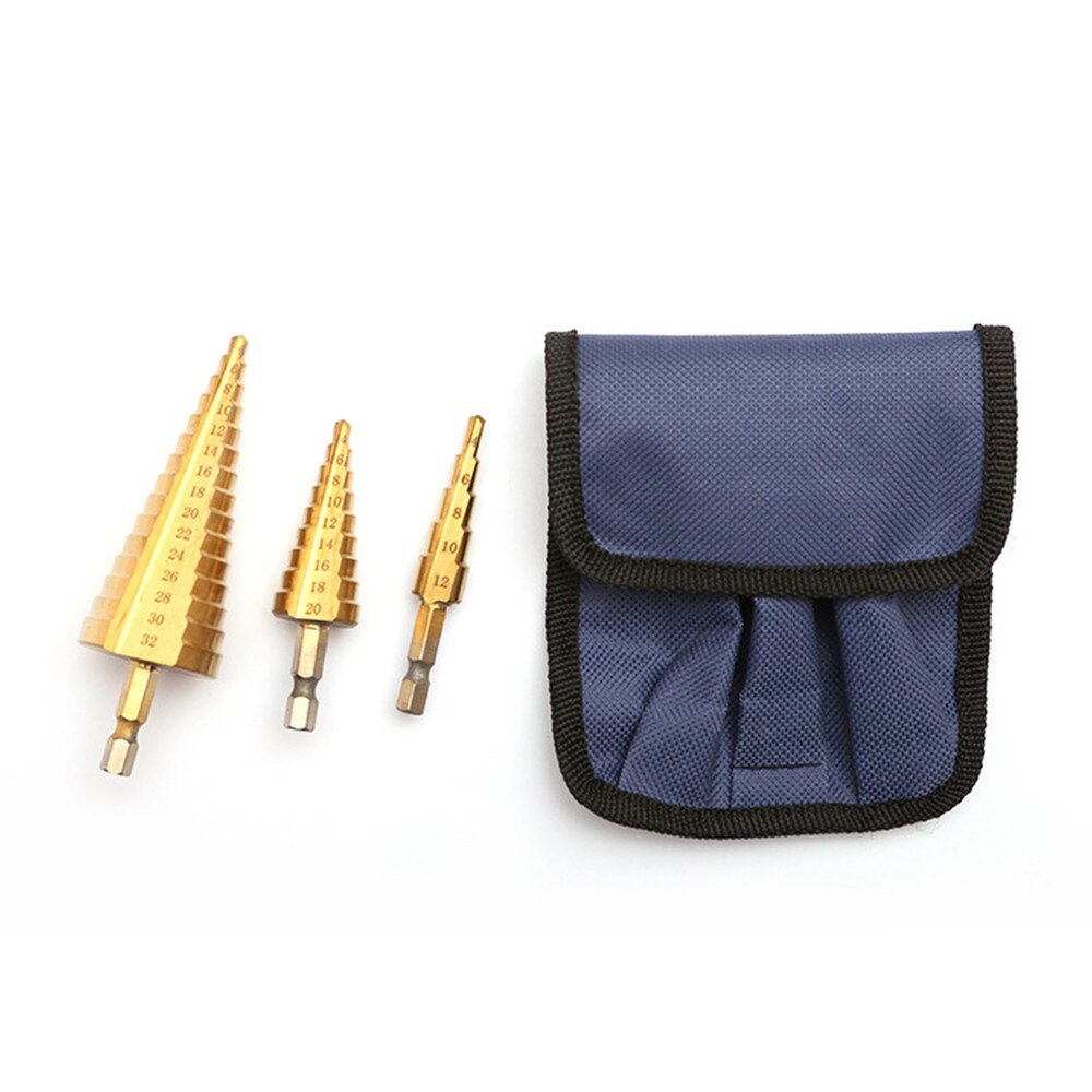 3 stk hss trinbor 4-12/20/32mm hss titanium belagt... – Grandado