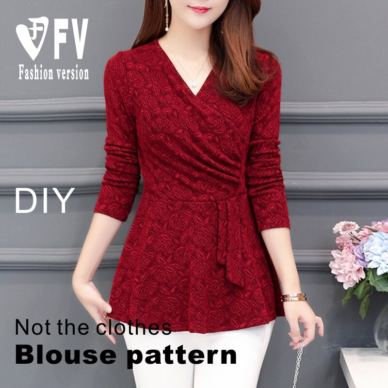 Mid-high stretch fabric women's V-neck shirt patte... – Grandado