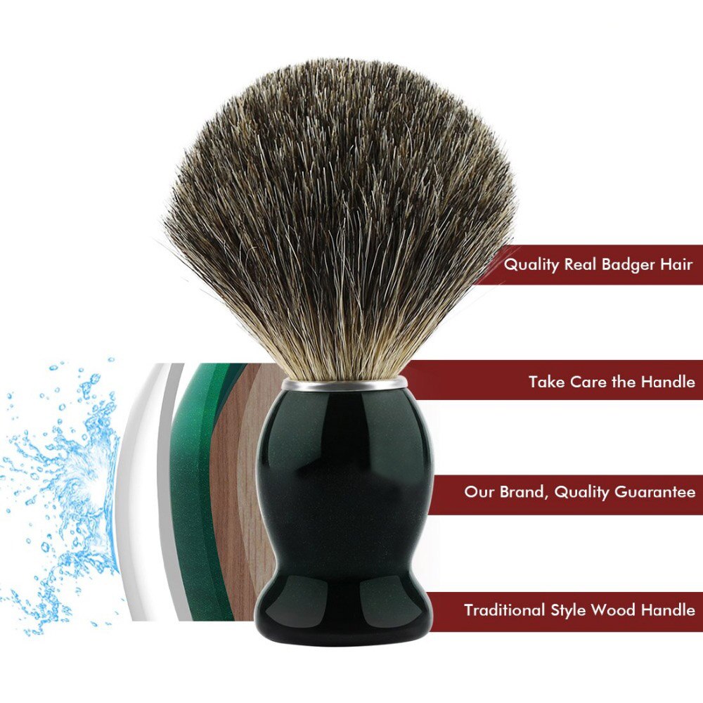 3in1 Best Pure Badger Shaving Brush Set Wood Handl... – Grandado