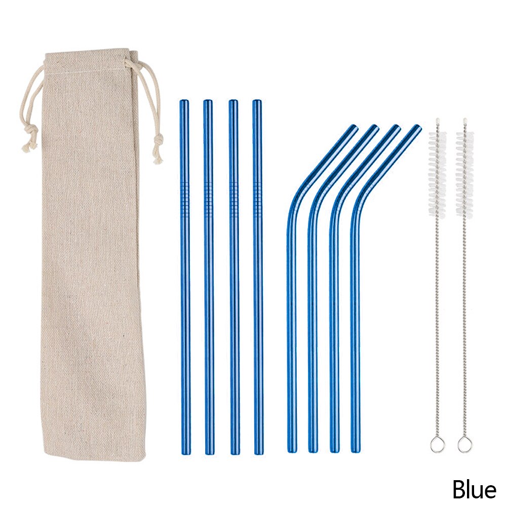 Metal Reusable Stainless Steel Straws Set with Cas... – Vicedeal