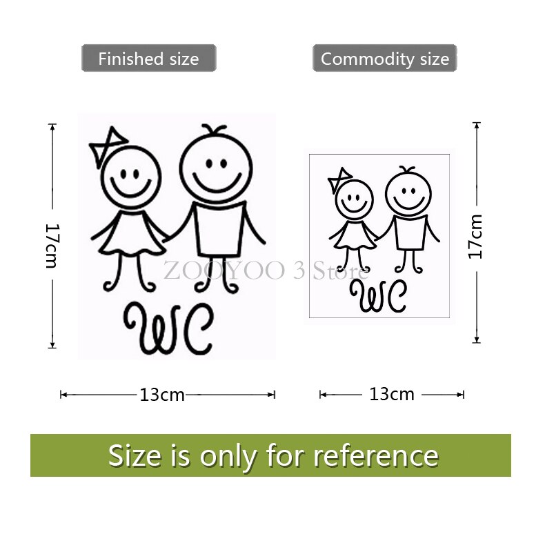 Men and women cartoon toilet wall decal for bathro... – Vicedeal