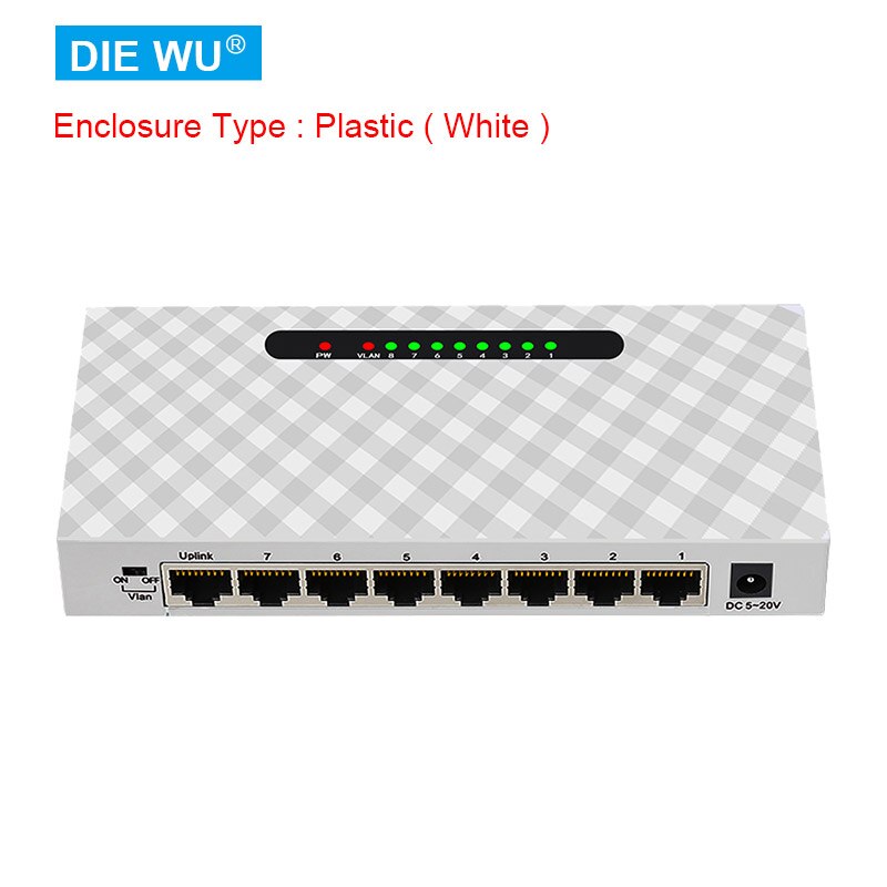 Commutateur de réseau Ethernet TXE037, 8 ports 10/... – Grandado