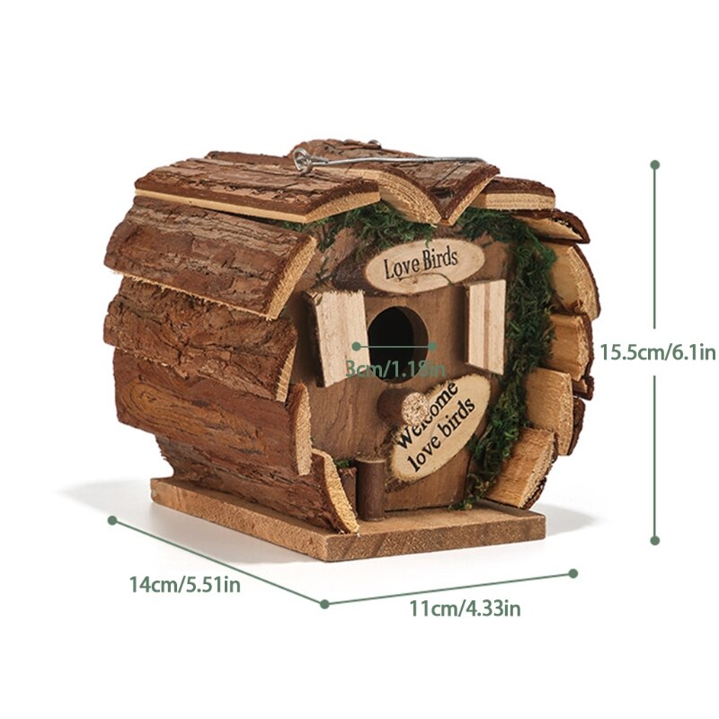 Hanging Wooden Decorative Handmade Bird House Natu... – Vicedeal
