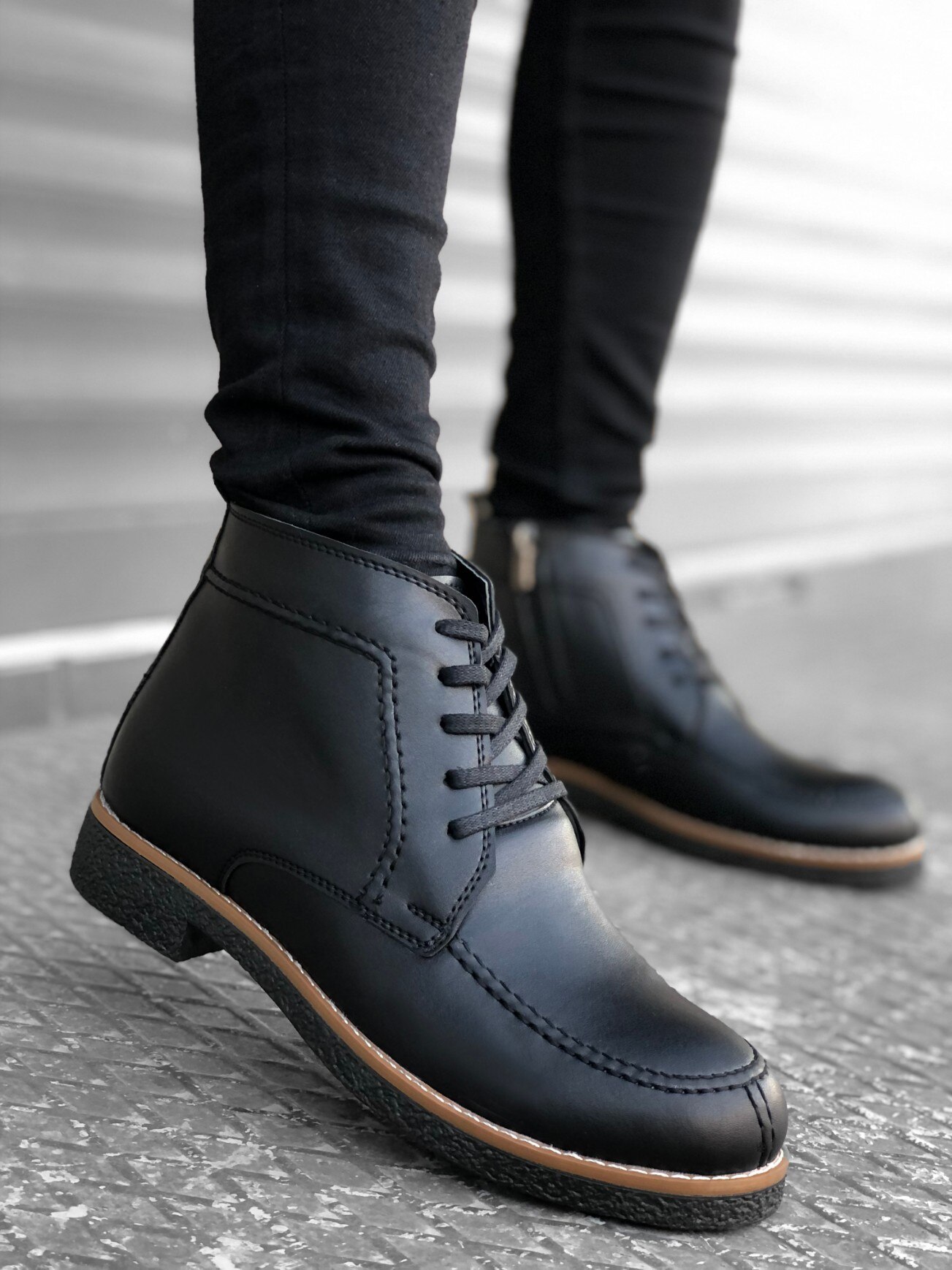 BA0048 Laced Black Casual Male Sports Classic Half... – Grandado