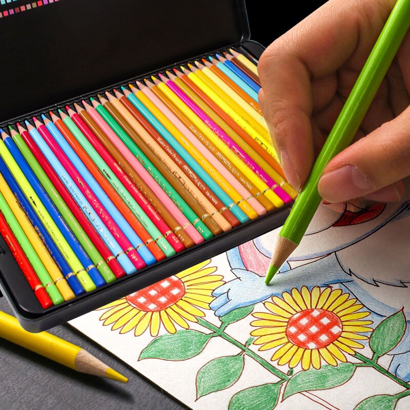 72Colors Colored Pencils Set Tin Box Water Soluble... – Vicedeal
