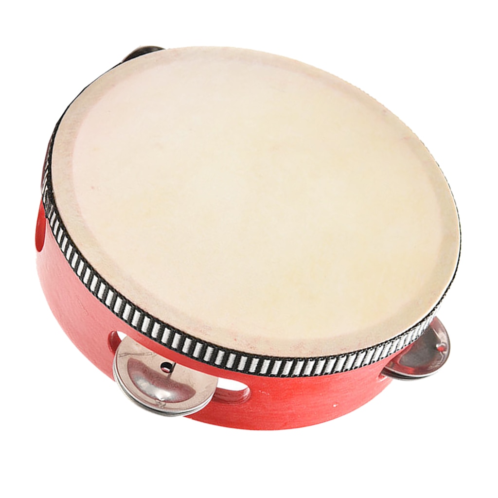 6" Red Handheld Tambourine Drum Sound Percuss... – Grandado