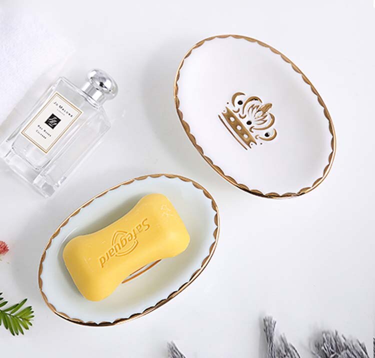 white oval soap dish, ceramic soap case – Vicedeal