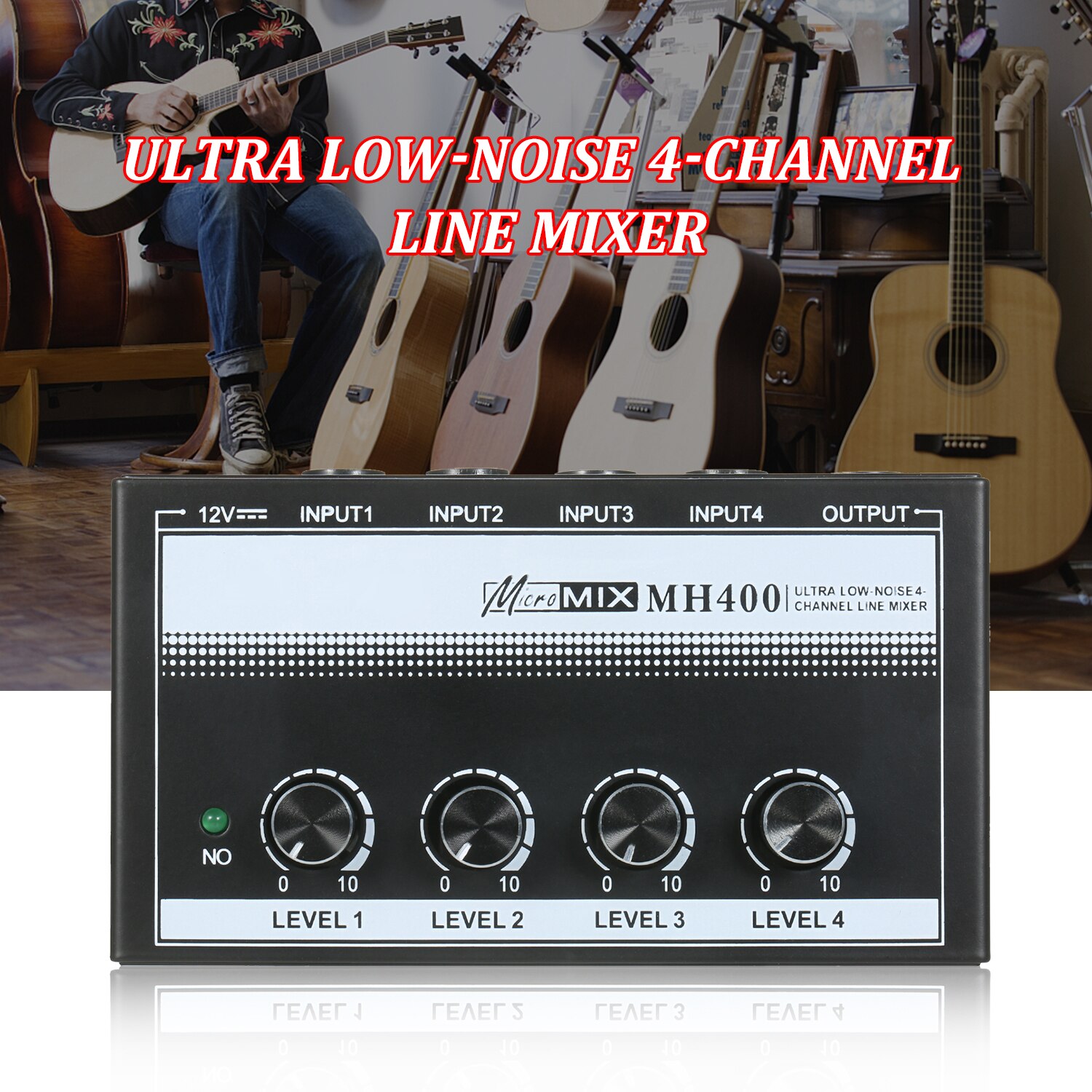MH400 Audio Mixer Ultra Low-Noise 4-Channel Line M... – Vicedeal