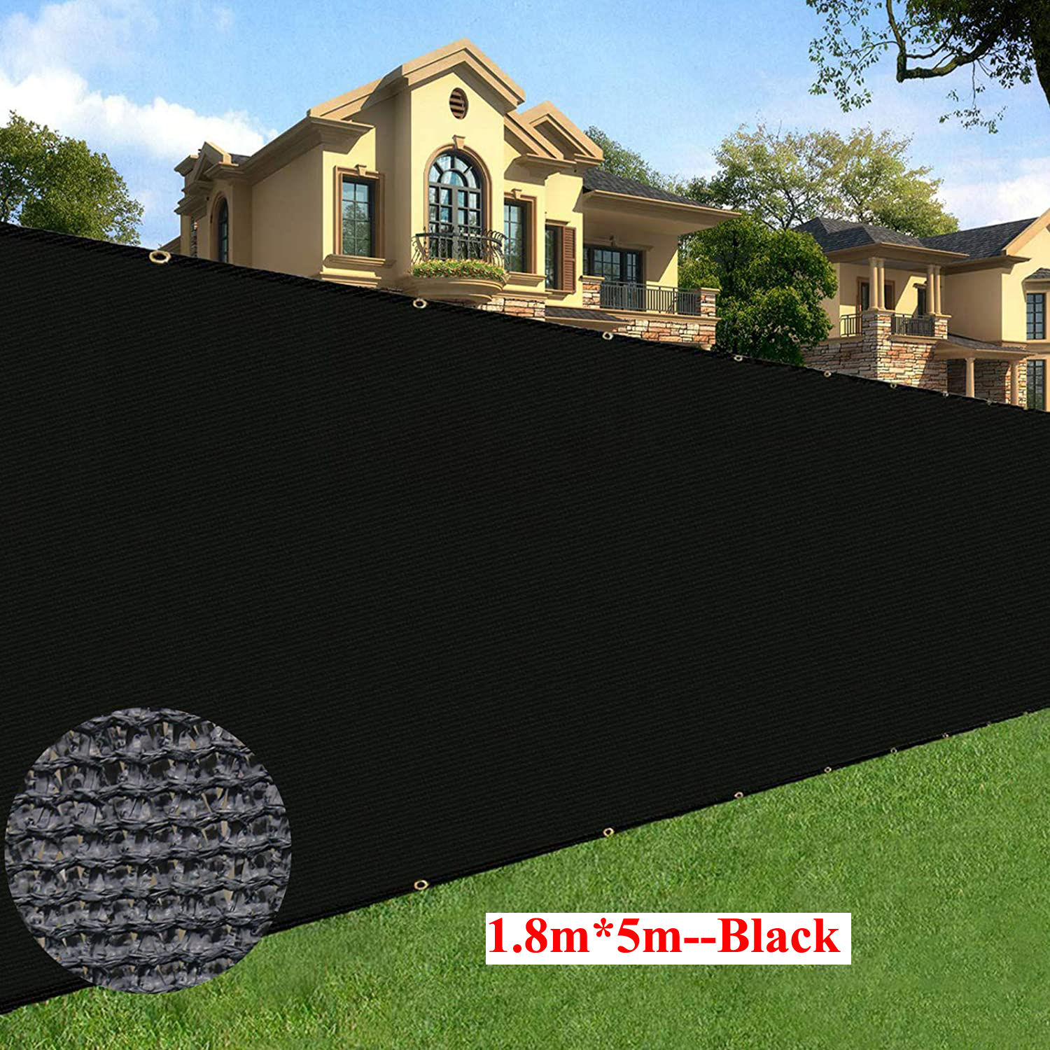Black Privacy Screen Fence -Heavy Duty Fencing Mes... – Grandado