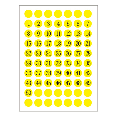 12PCS Digital Sticker 1-50 Sequential Colorful Rou... – Grandado