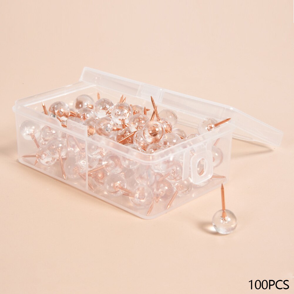 100Pcs/Box Acrylic Metal Thumbtack Push Pins Head ... – Vicedeal