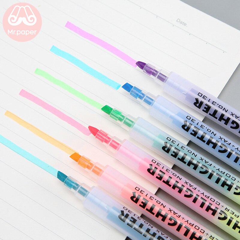 Mr Paper 8 Colors Erasable Double Head Highlighter... – Vicedeal