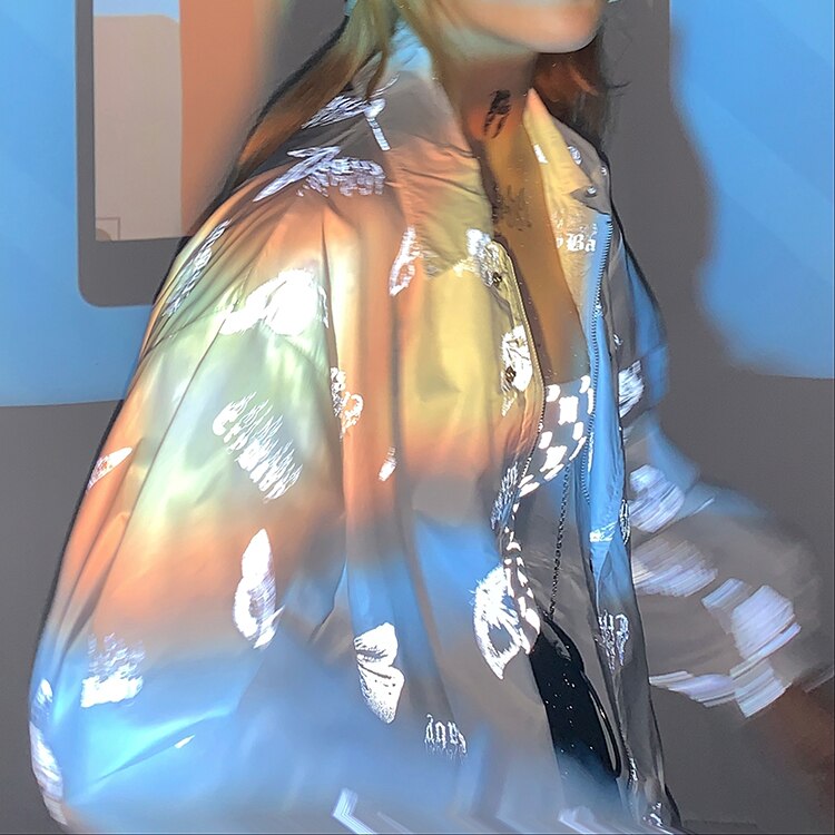 Reflective Letter Butterfly Thin Summer Jacket Loo... – Grandado