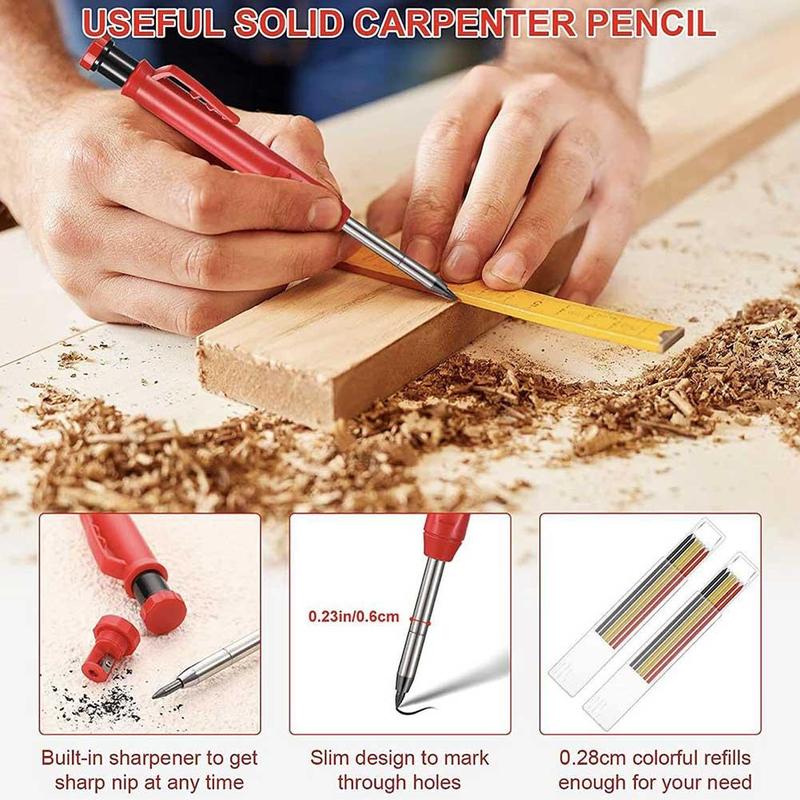 Carpenter Pencil Set Built-in Sharpener ABS Materi... – Grandado