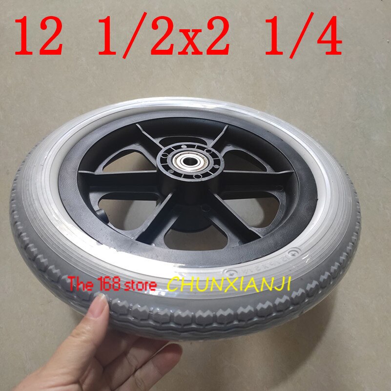 Wheelchair Accessories Rear Solid Wheel 12 Inch PU... – Grandado