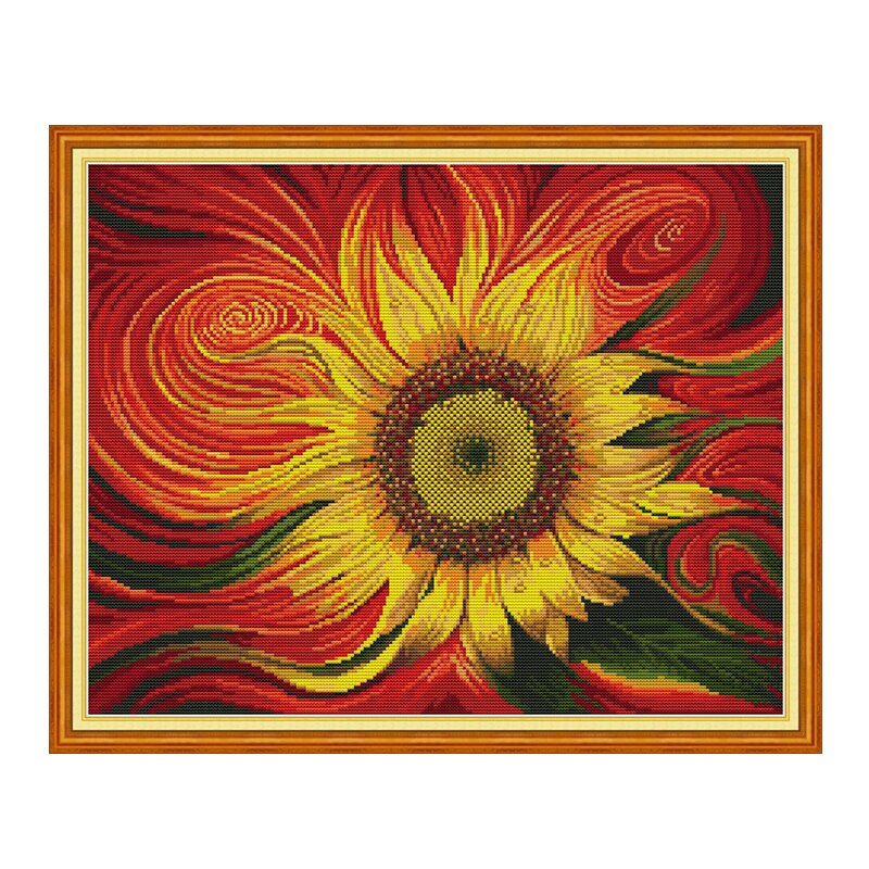 Sunflower 8 cross stitch kit aida 14ct 11ct count ... – Grandado