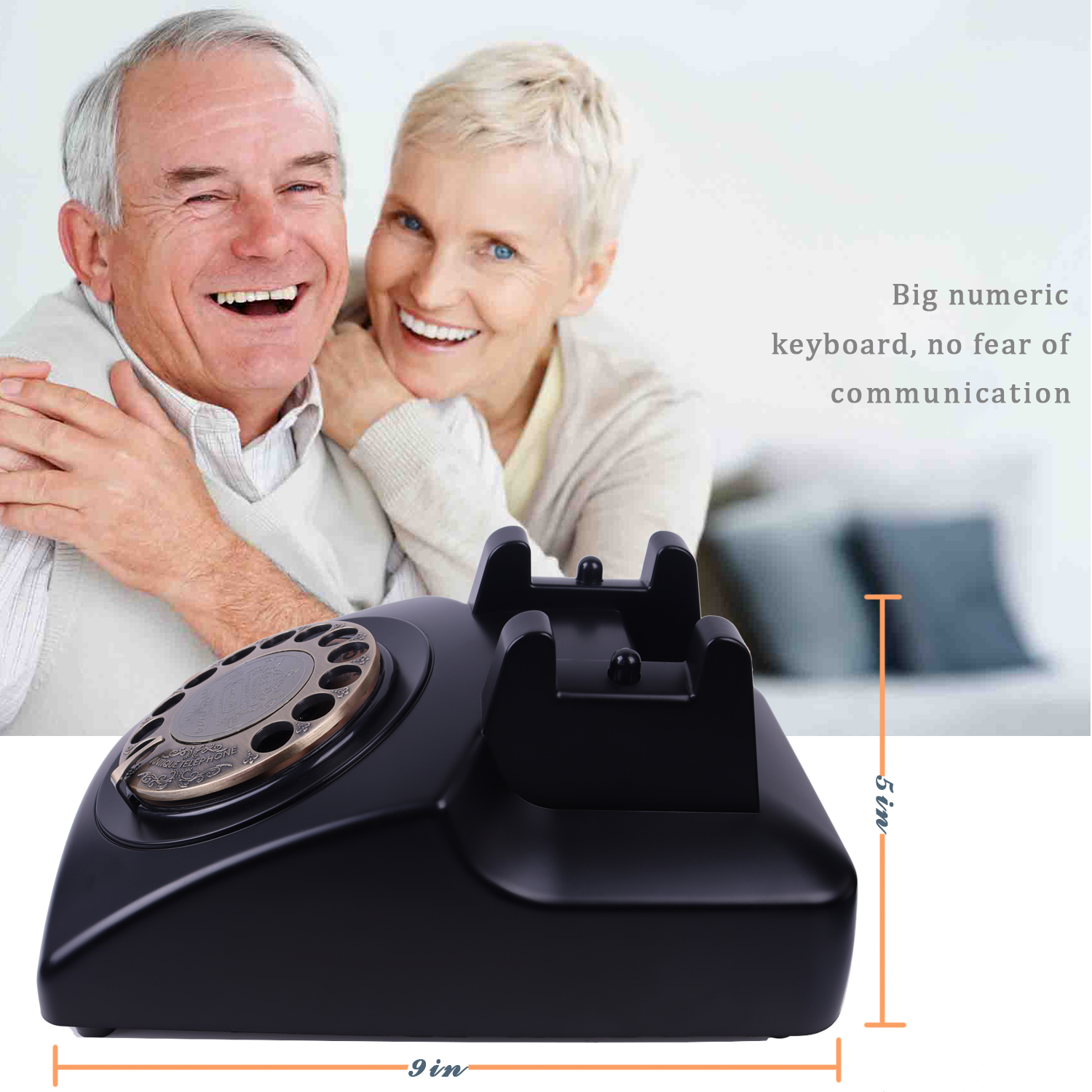 IAKEMIC Retro Rotary Dial Home Phones, Old Fashion... – Vicedeal