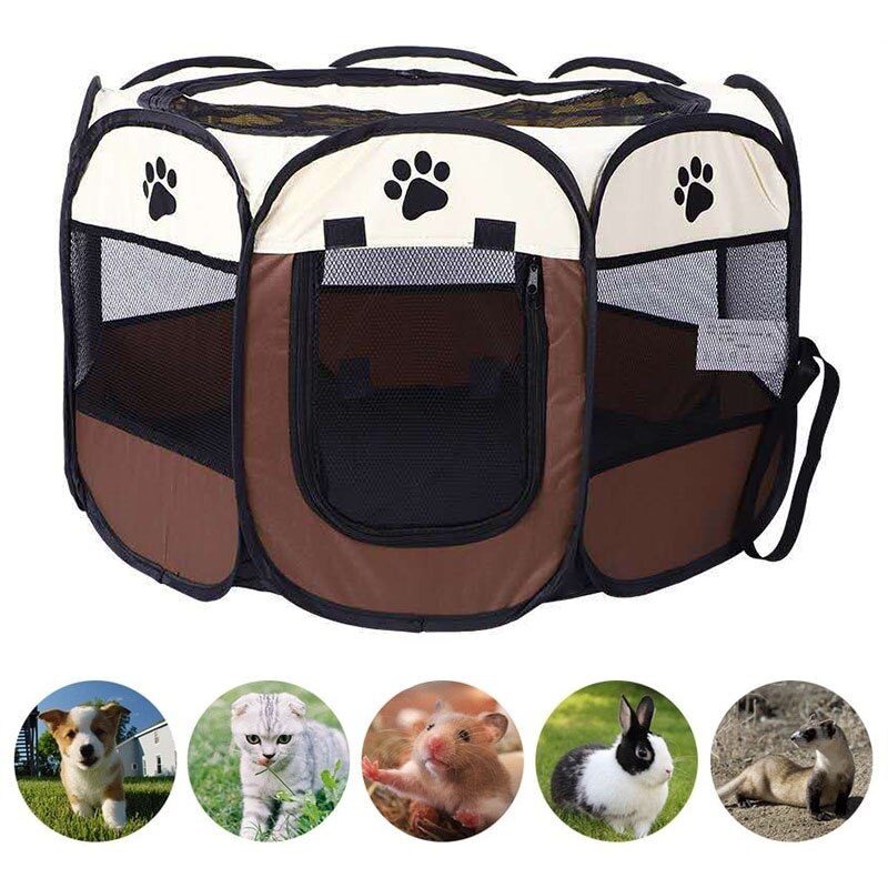 Portable Folding Pet Tent Dog House Octagonal Cage... – Grandado