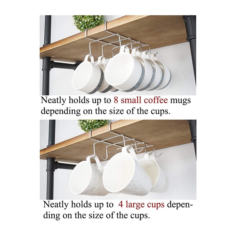 Kopholder 304 rustfrit stål sømfri hylde hængende ... – Grandado