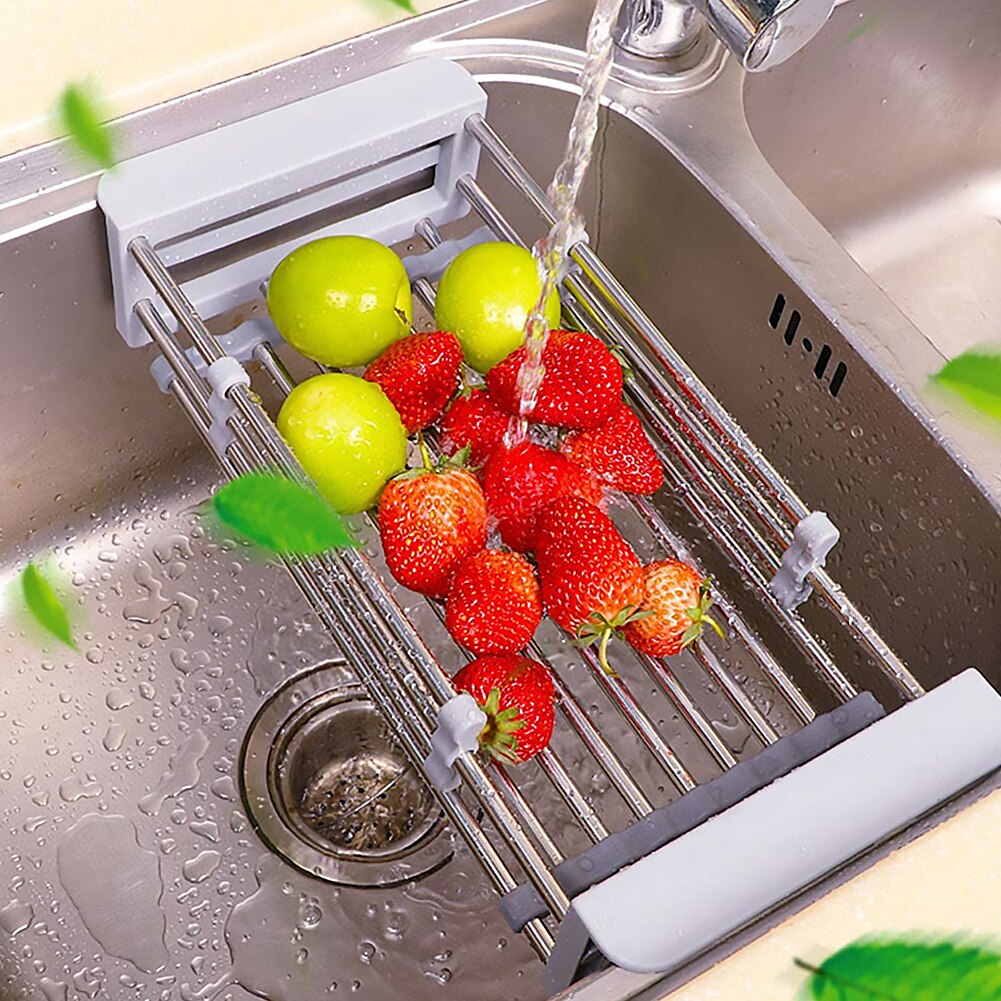 Stainless Steel Retractable Sink Rack Fruit Storag... – Grandado