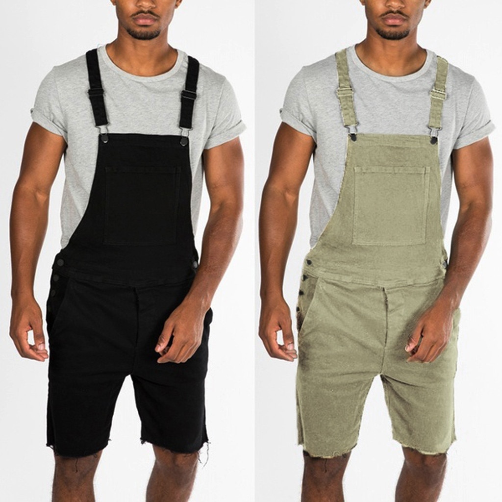 men's jeans men's casual jumpsuit denim multi-pock... – Vicedeal