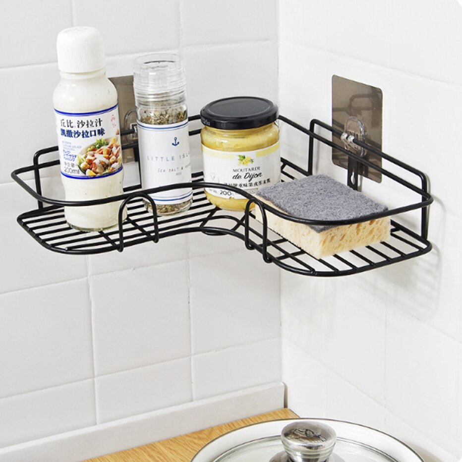 Iron Corner Rack Kitchen Sauce Organizer Wall Moun... – Grandado