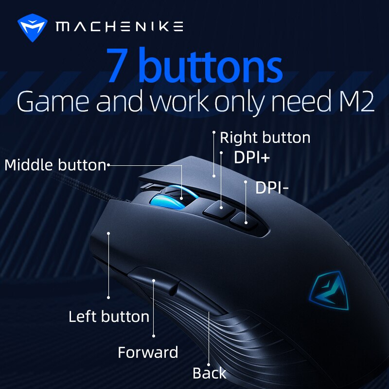Machenike gaming mouse M2 RGB backlight mouse 3200... – Grandado