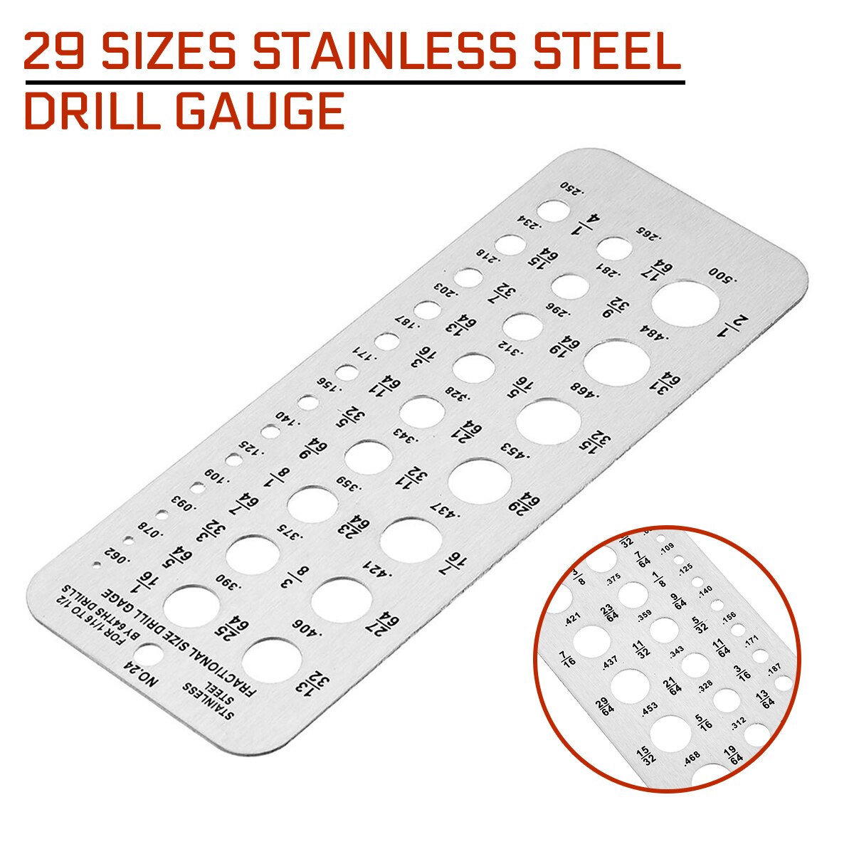 15.9x6cm Gauges Drill Gauge 29 Sizes Index Bolt Wi... – Grandado