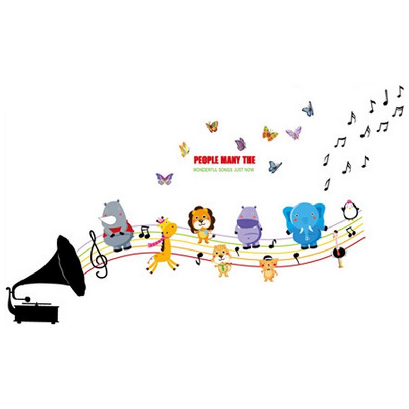 Children Band cartoon Musical Note wall decals 3d ... – Grandado