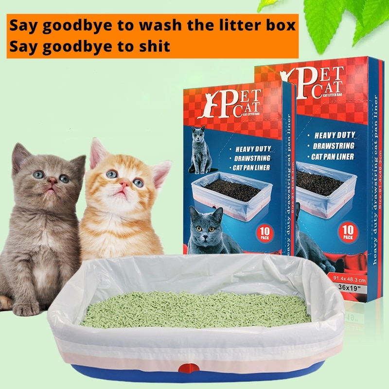 10 pieces drawstring cat disposable litter trash b... – Grandado