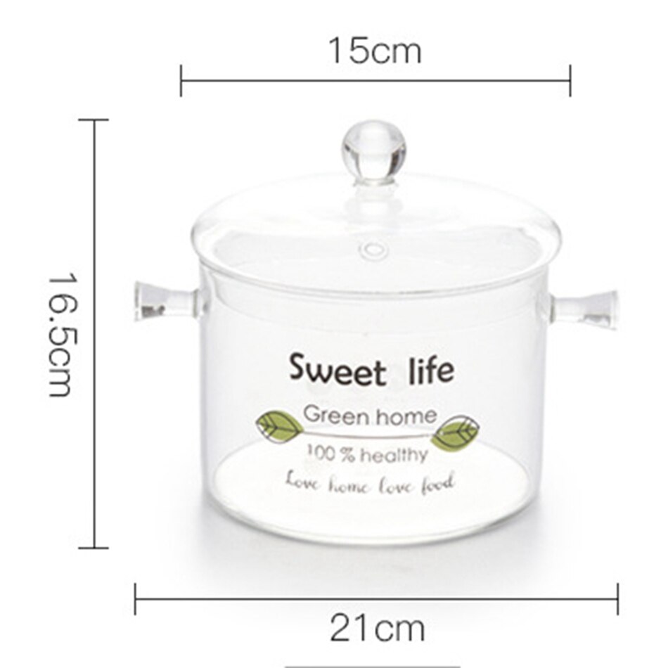 1350Ml Thuis Hittebestendig Open Vuur Glas Stoofpo... – Grandado