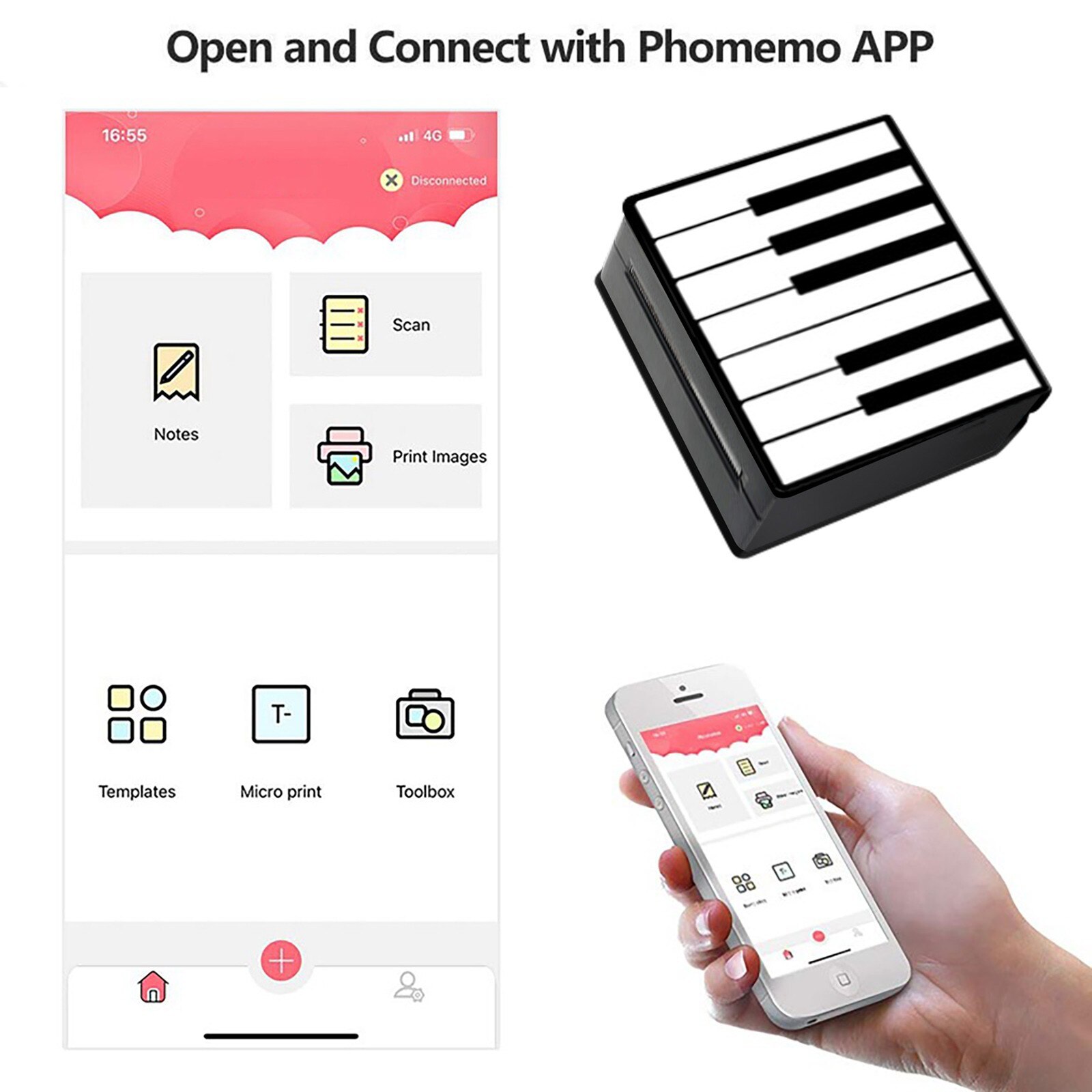 Photobooth Props Pocket Mobile Phone Photo Printer... – Grandado