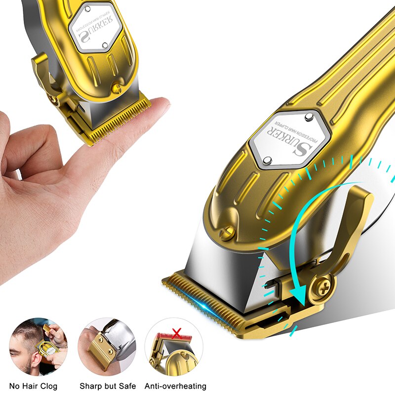 Hairdressing hair clipper full metal powerful bear... – Grandado