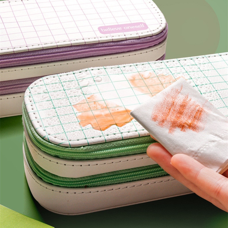 Double check canvas pencil case cute stationery bo... – Grandado