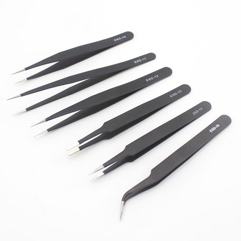 6 pcs Anti-Static Stainless Steel Tweezer Set Main... – Grandado
