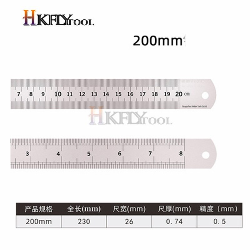 1pcs Straightedge Double Side Scale Metal Ruler St... – Grandado