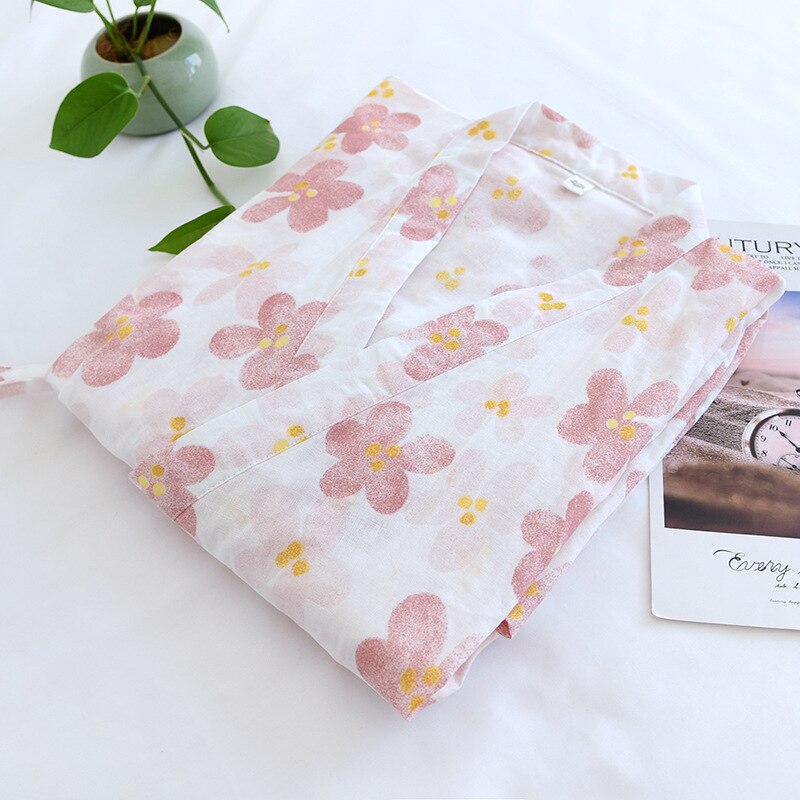 Women Gauze Cotton Robes Japanese Kimono Pajamas F... – Vicedeal