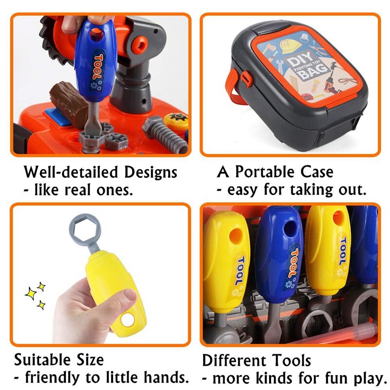 Kids Engineer Workshop Pretend Playset Constructio... – Grandado