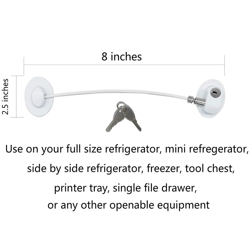 Refrigerator Door Lock with 2 Keys for Fridge Lock... – Grandado