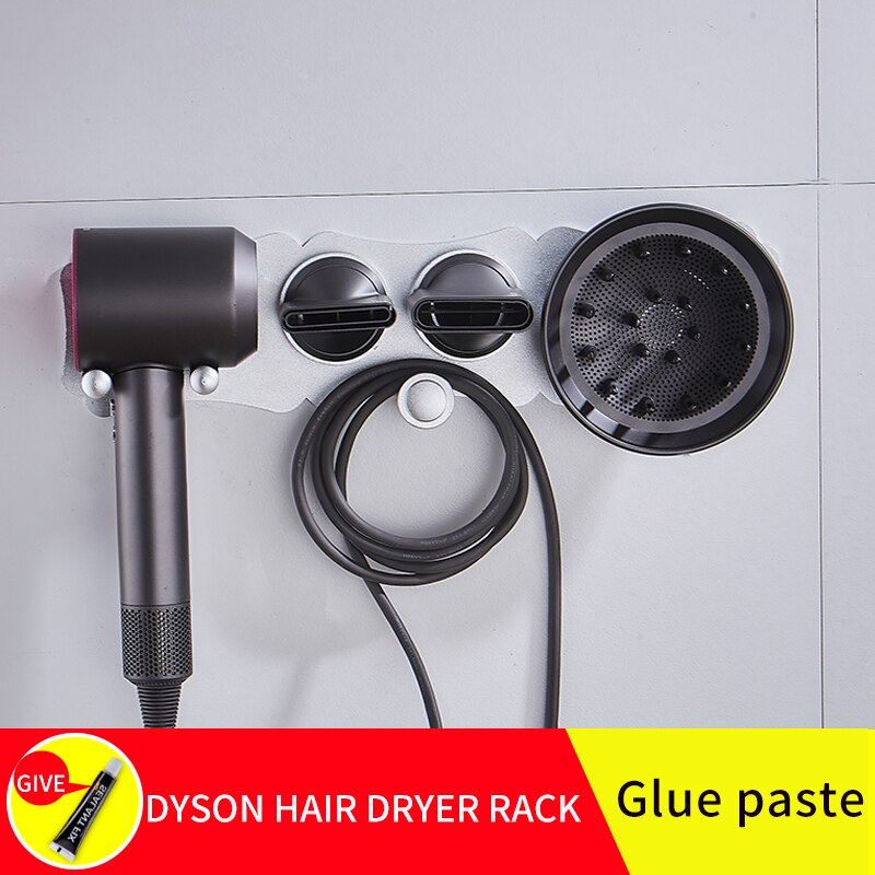 Dyson hair dryer rack shelf black wall mounted glu... – Grandado