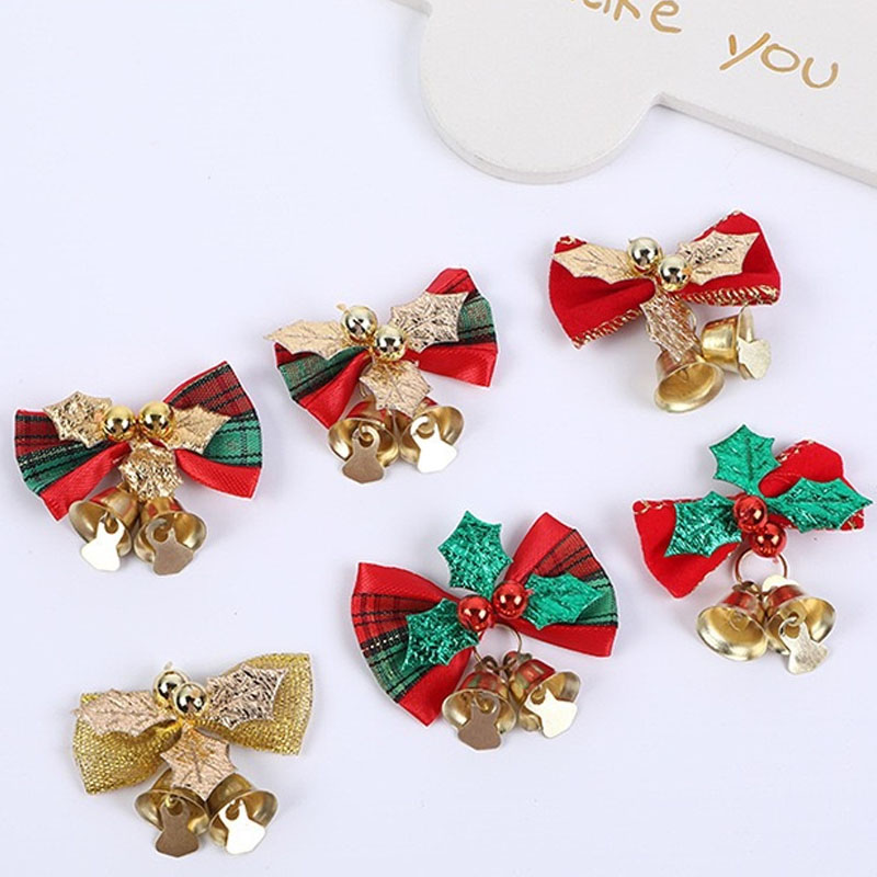 8pcs/set Handmade Bowknots Christmas Bows With Bel... – Vicedeal
