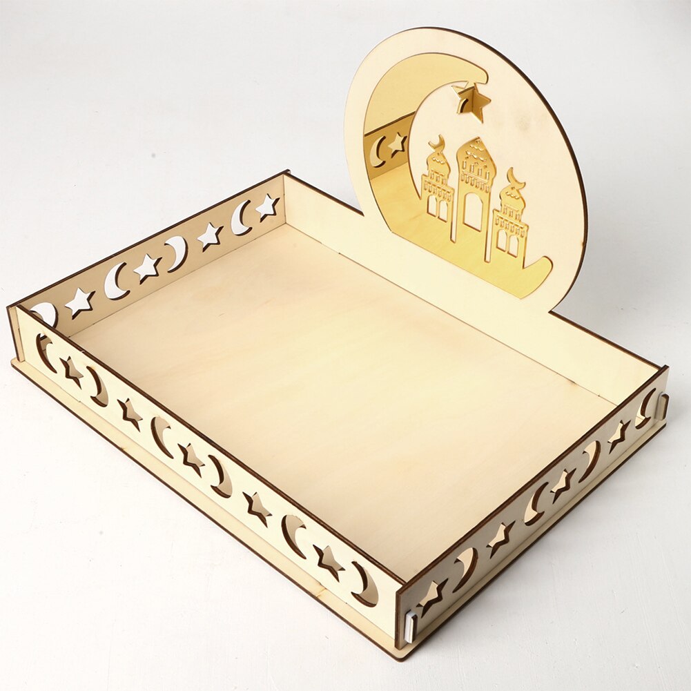 Ramadan Wood Tray Moon Wooden Star Tableware Eid M... – Vicedeal