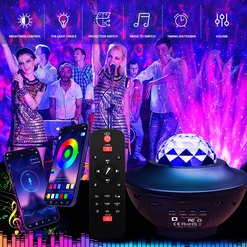 Ocean Wave Cloud Lamp Galaxy Starry Sky Projector ... – Vicedeal