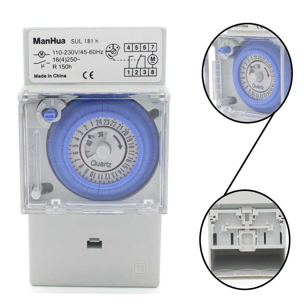 Manhua din rail 110-230v 16a sul 181h mekanisk tim... – Grandado