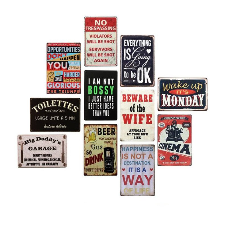 Retro Metal Tin Sign Poster Inspiring Quotes Metal... – Grandado