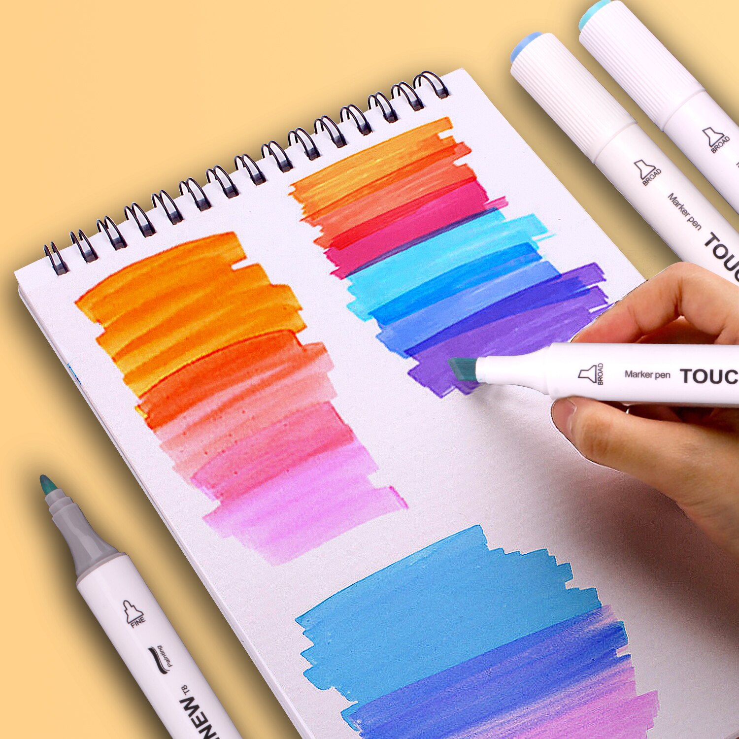 TOUCHNEW 40 Colors Alcohol Art Markers Double Tipp... – Grandado