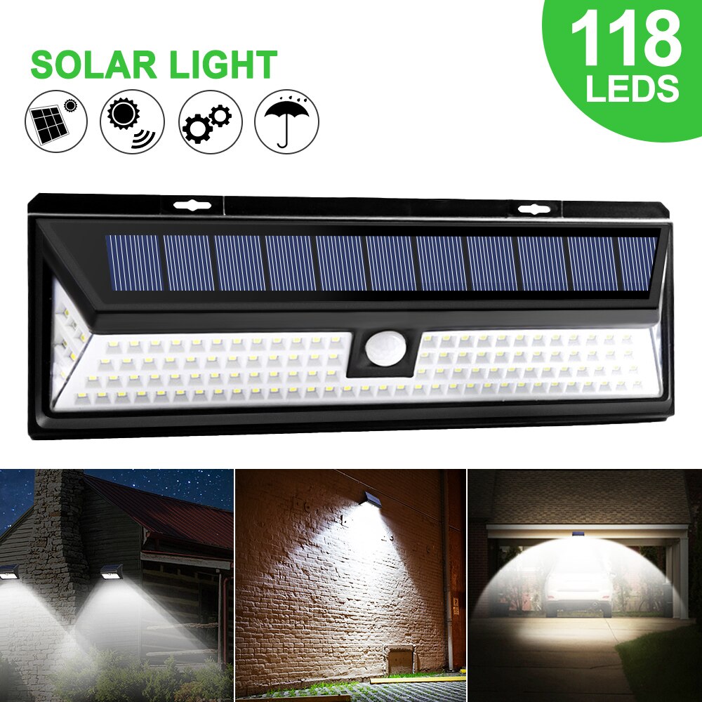 118LEDS Solar Light PIR Motion Sensor Outdoor 3 Mo... – Grandado
